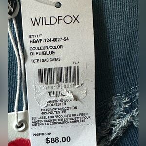 Wildfox | Bags | Nwt Wildfox Blue Frayed Denim Tote | Poshmark